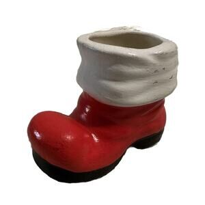 Unbranded | Holiday | Vintage Ceramic Santa Claus Boot Planter ...